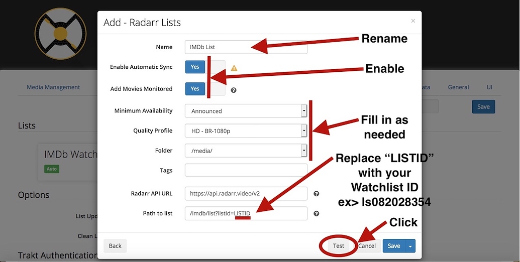 Adding IMDB Watchlist to Radarr - Guides - Reeltalk Forums